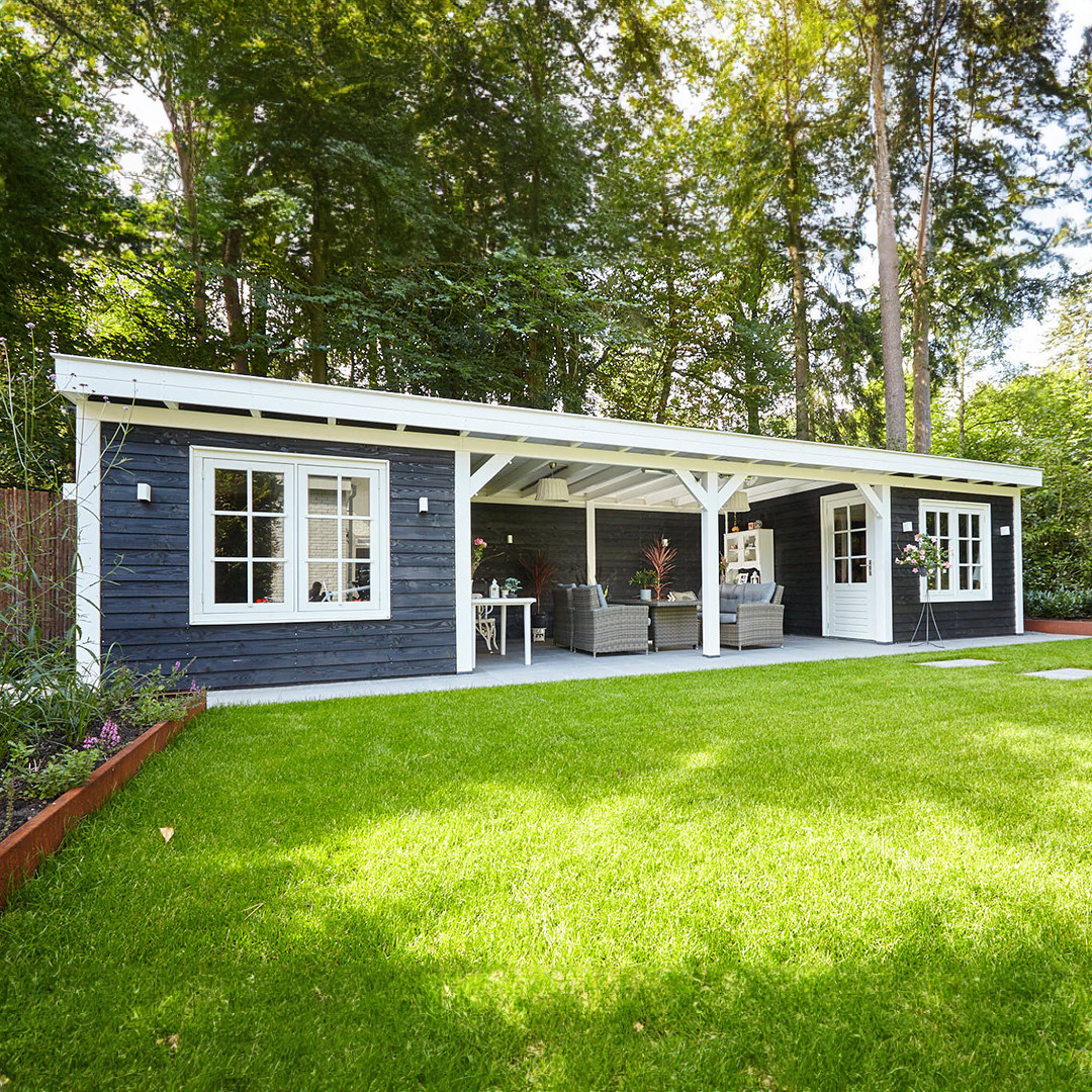 Refter 12000x4000 - Tuinkantoor met overkapping - Trendhout