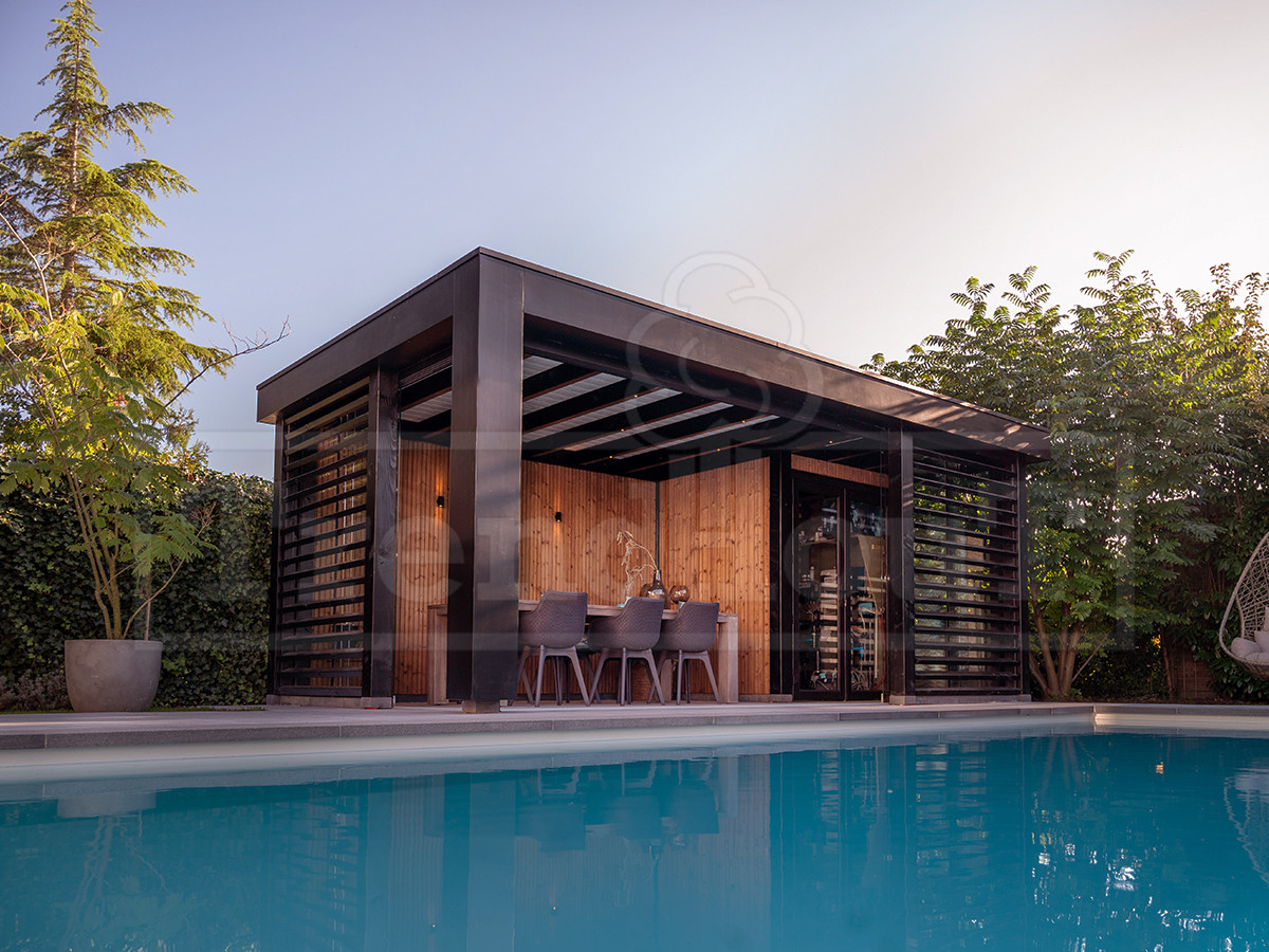 Verona 5.75x4m - Modern poolhouse | Trendhout Poolhouses